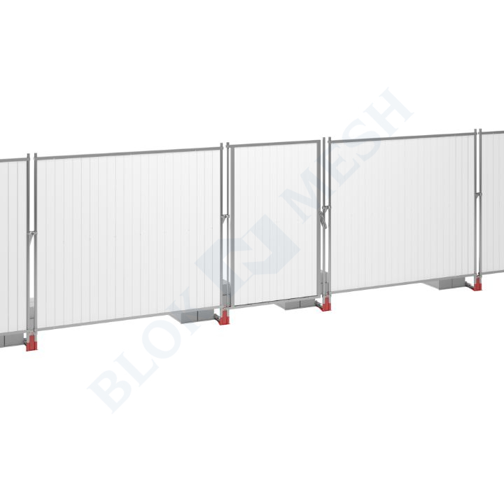 Blockade™ Steel In-Ground Half-Mesh Hoarding System - 2m | Blok ‘N’ Mesh